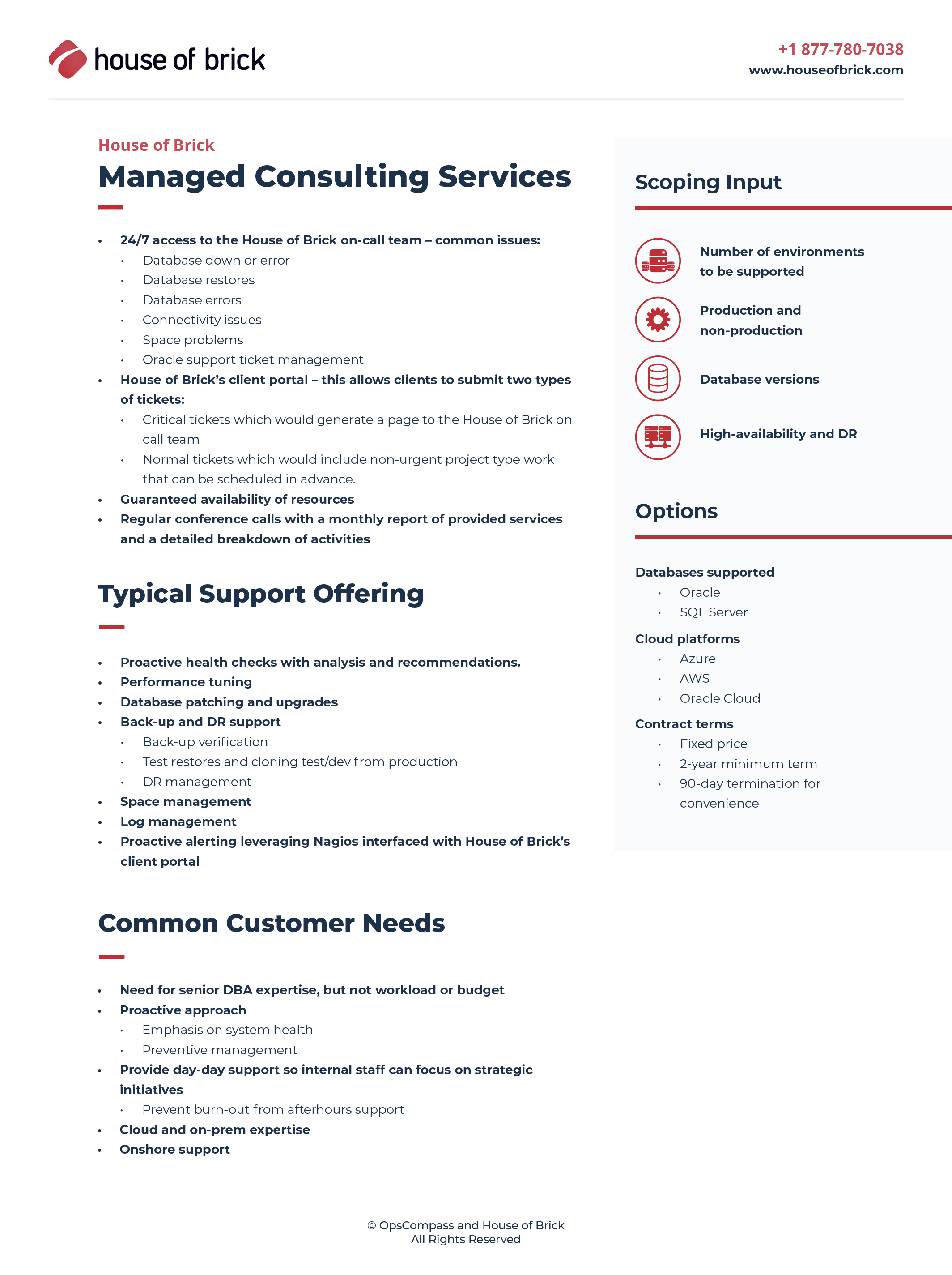 Managed Consulting Services - House of Brick Managed Consulting Services - House of Brick